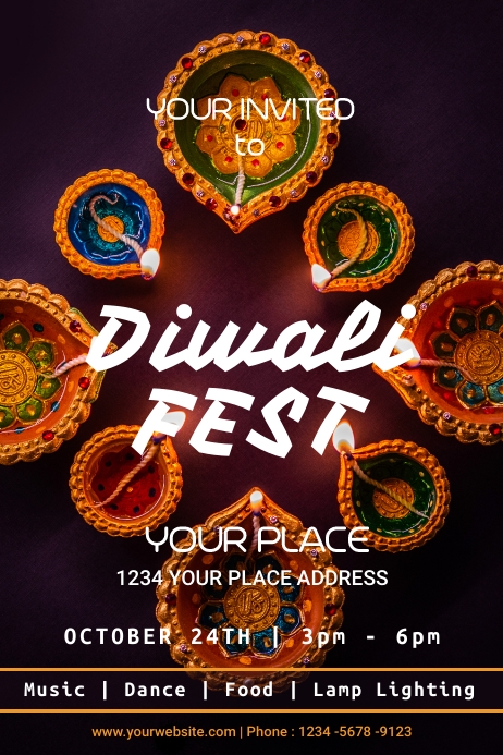 Diwali fest Template | PosterMyWall