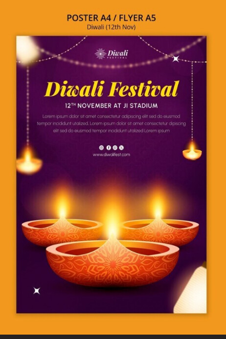 Diwali festival flyer Template | PosterMyWall