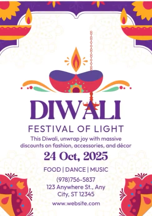 Diwali Festival of Light Template | PosterMyWall