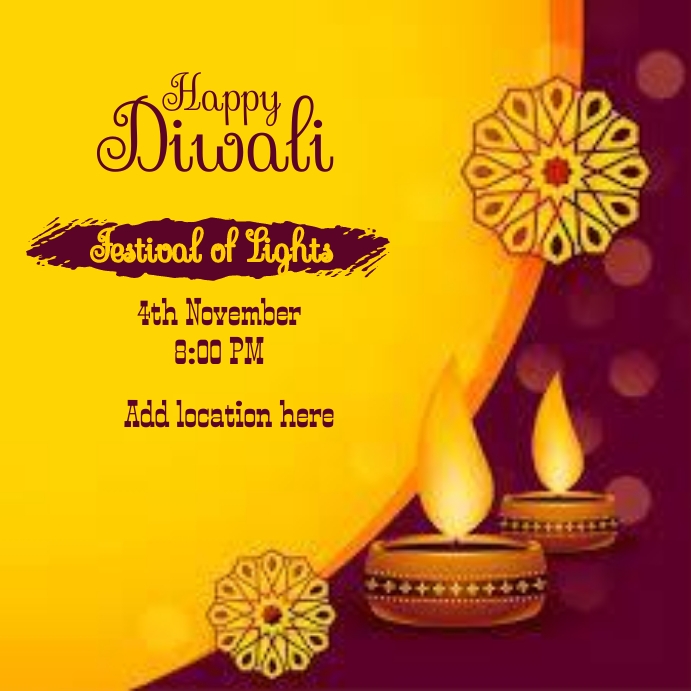 diwali instagram post Template | PosterMyWall