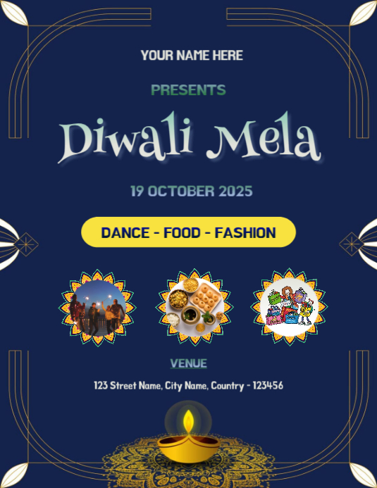 Diwali Invitation | Diwali Mela Template | PosterMyWall