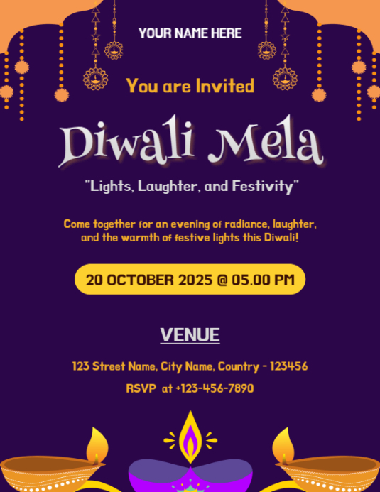 Diwali Mela | Diwali Event Flyer | Diwali Design Template | PosterMyWall