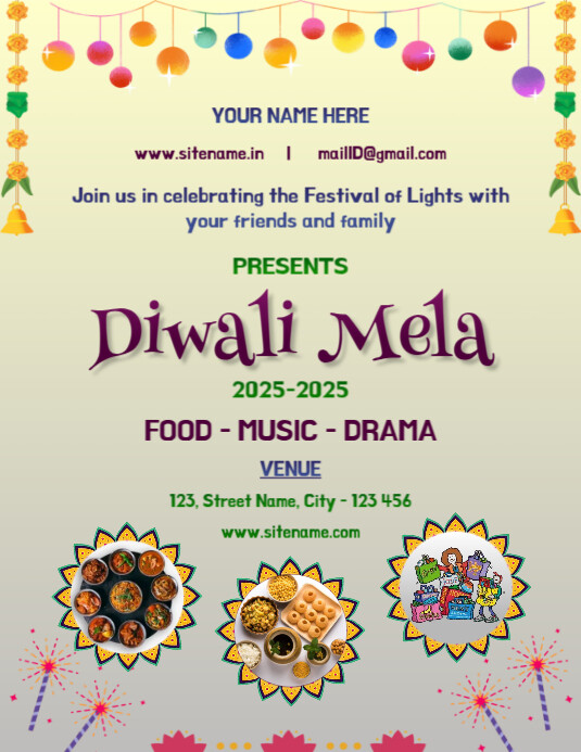 Diwali Mela Flyer Template | PosterMyWall