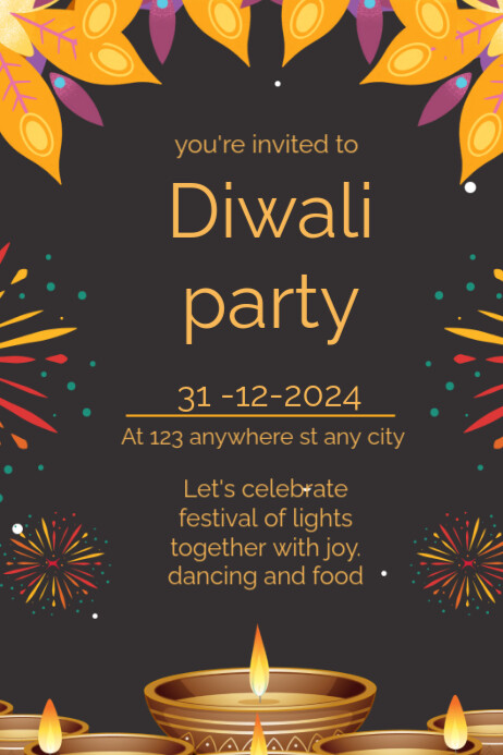 Diwali Party Poster Template | PosterMyWall