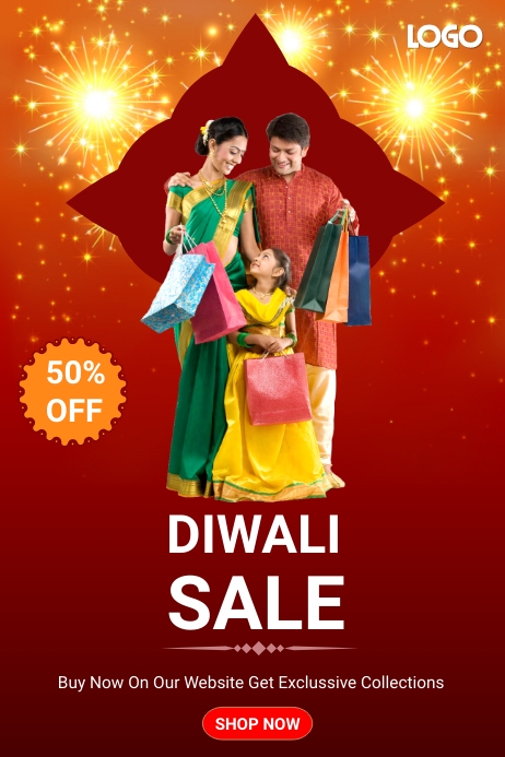 diwali sale shopping poster design Template | PosterMyWall