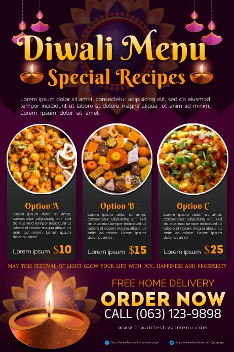 Diwali Special Recipe - Poster (Portrait) Template | PosterMyWall