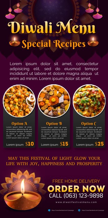 Diwali Special Recipe - Roll Up Banner (3ft x Template | PosterMyWall