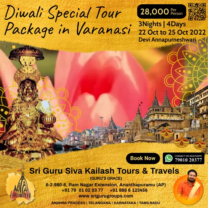 Plantilla de Diwali Special Tour Package in Varanasi (1) | PosterMyWall