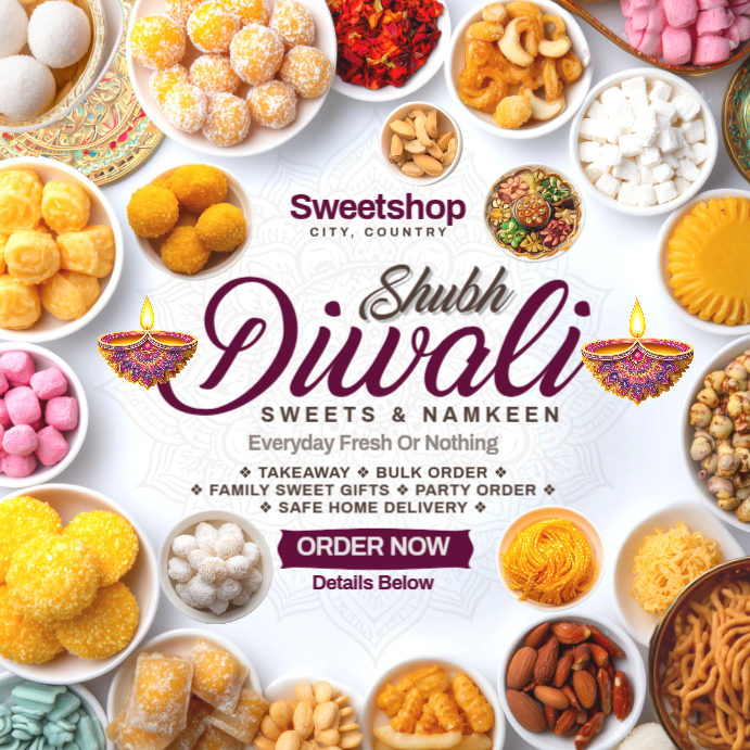 Diwali Sweets Order Post Template | PosterMyWall