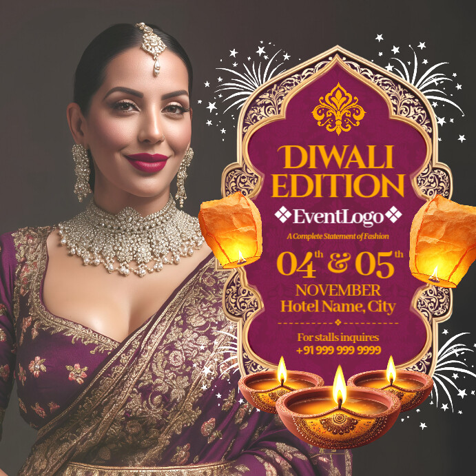 Diwali Trade Expo Event Post Template | PosterMyWall