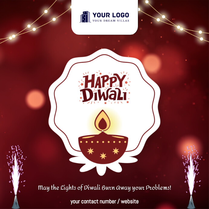 Diwali Wishes Instagram Post Template | PosterMyWall