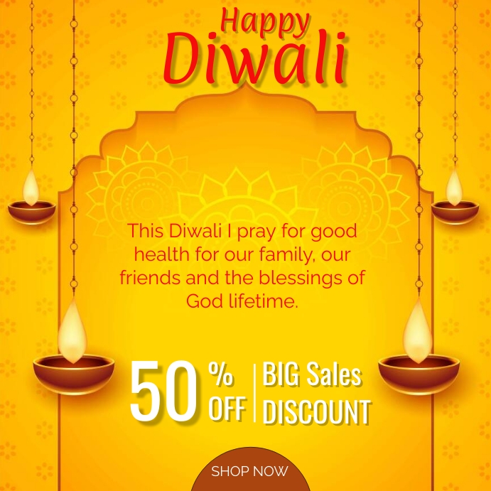 Diwlai Big sale discount offer post template | PosterMyWall