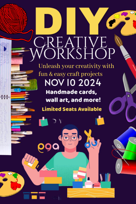 Copy of DIY creative workshop graphics | PosterMyWall