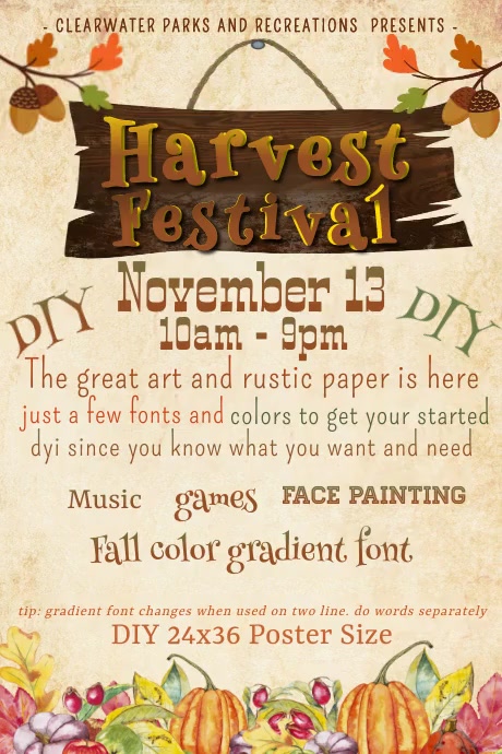 Copy of DIY Fall Harvest 24x36 in Poster | PosterMyWall