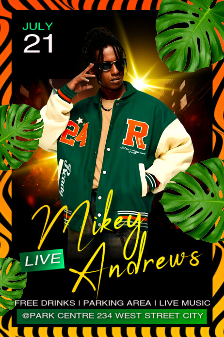 DJ Artist event club performance promotion flyer template for Instagram ...