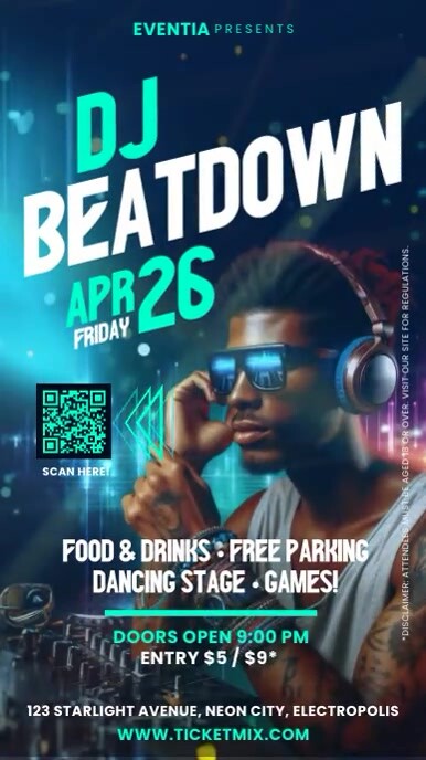DJ Beatdown EDM party ad instagram story Template | PosterMyWall