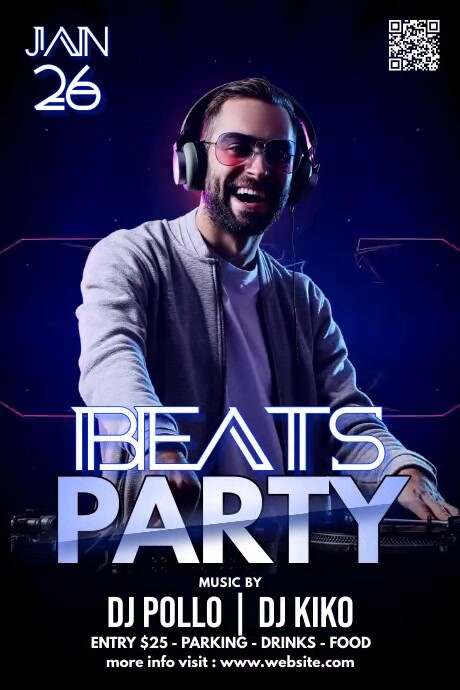 Plantilla de Dj Beats Party | PosterMyWall