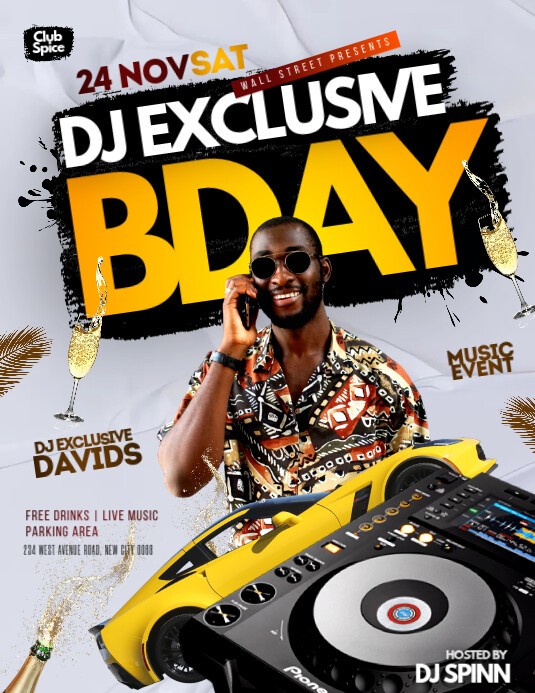 Dj Birthday party invitation flyer template | PosterMyWall