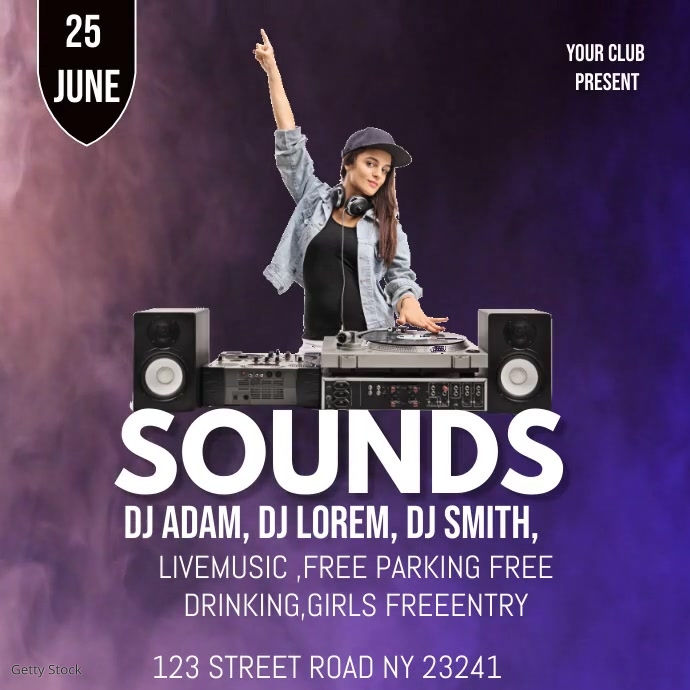 Dj club instagram post Template | PosterMyWall
