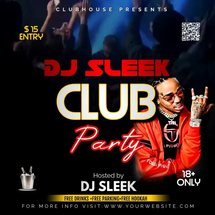 DJ CLUB PARTY FLYER TEMPLATE POSTER模板 | PosterMyWall