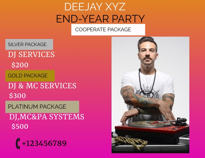 Copy of DJ COOPERATE PACKAGES | PosterMyWall