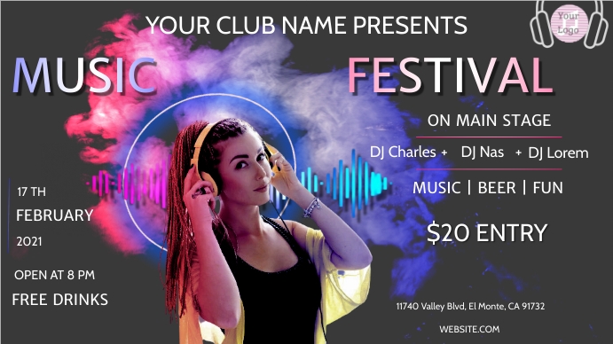 Youtube DJ & music Template | PosterMyWall