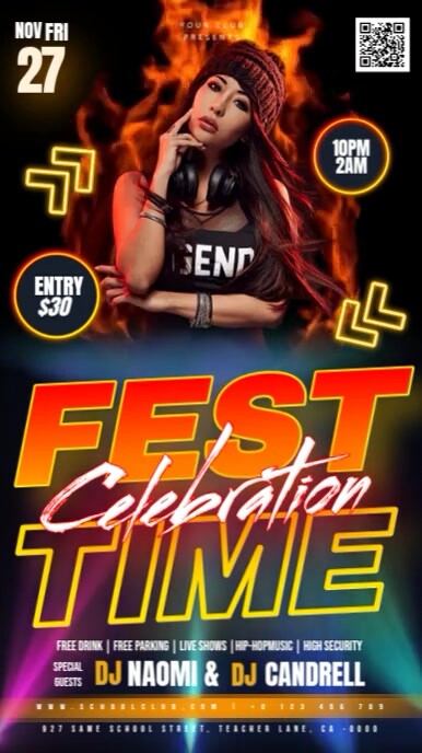 DJ Fest Festival Party Event Ad Design Template | PosterMyWall