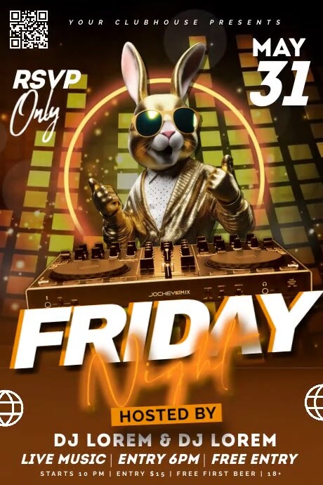 DJ FRIDAY NIGHT Template | PosterMyWall