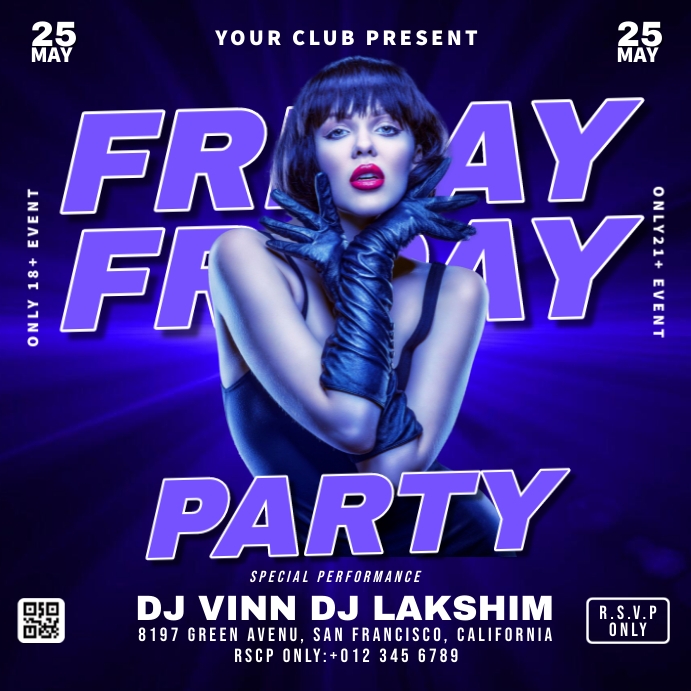 Plantilla de DJ Friday Party | PosterMyWall