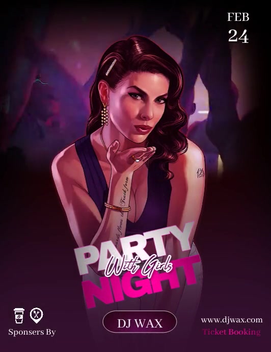 Plantilla de DJ girls night party fire poster design | PosterMyWall