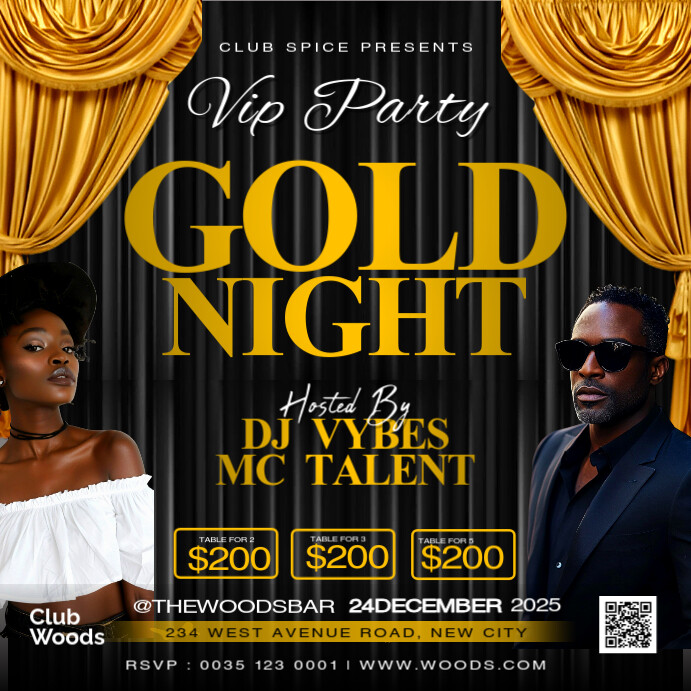 Copy of Dj Gold night club party flyer template Instagram post ...