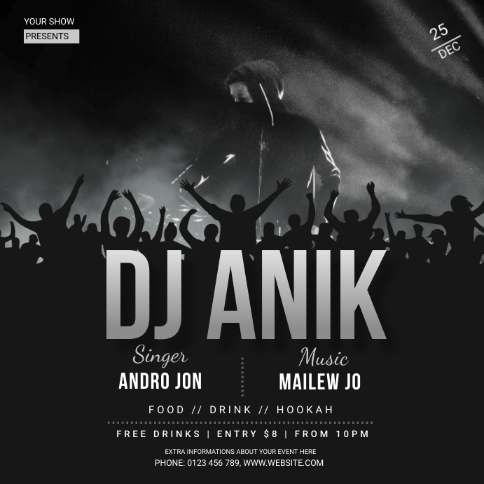 Dj Instagram post Template | PosterMyWall