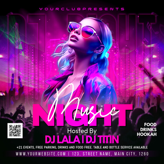 Dj Music Night Party poster Template | PosterMyWall