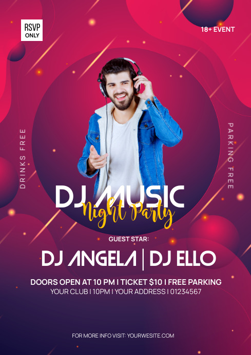 Dj Music Night Party Poster Template | PosterMyWall