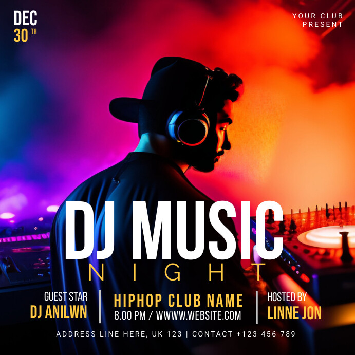 DJ Music Night Template | PosterMyWall