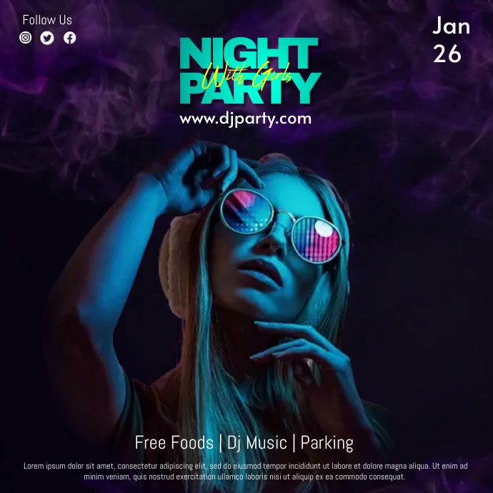 Dj Music Party Animated Poster Design Template | PosterMyWall