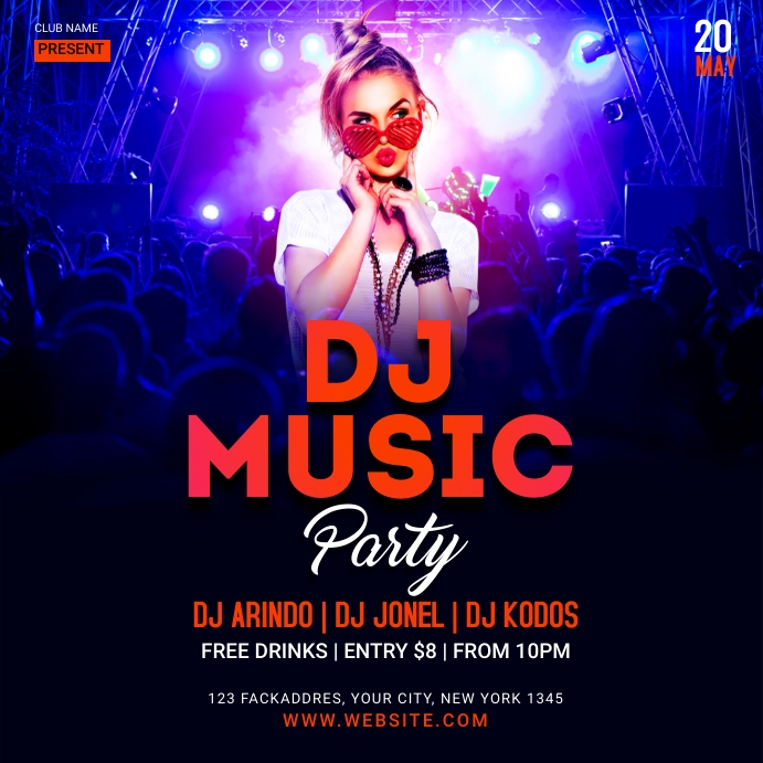 DJ Music Party Template | PosterMyWall