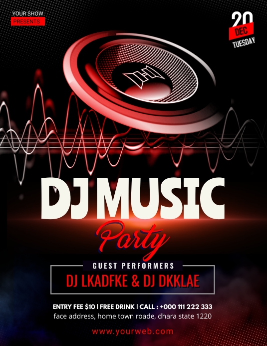 Dj Music party Flyer Template | PosterMyWall
