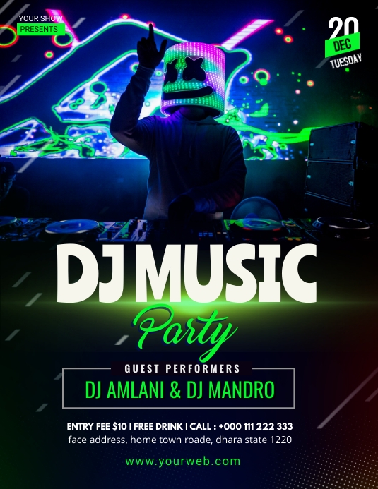 DJ Music Party Flyer Template | PosterMyWall