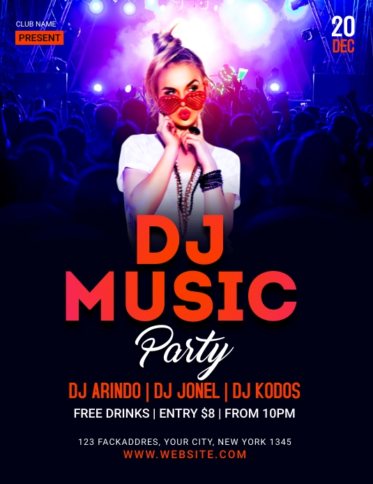Pamflet Pesta Musik Dj Templat | PosterMyWall
