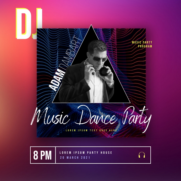 DJ Music Party Poster Template | PosterMyWall