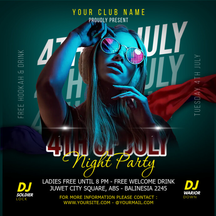 dj night club bar party flyer Template | PosterMyWall