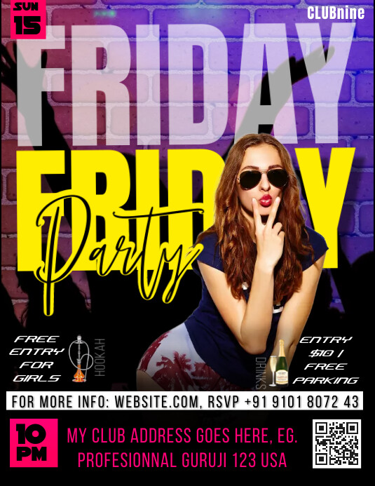 Dj night club bar party flyer Template | PosterMyWall