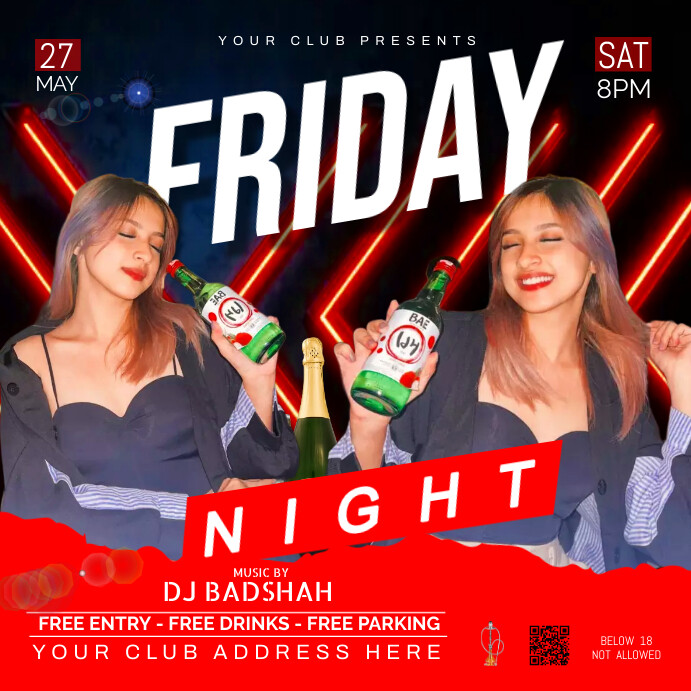 Dj night club bar party flyer Template | PosterMyWall