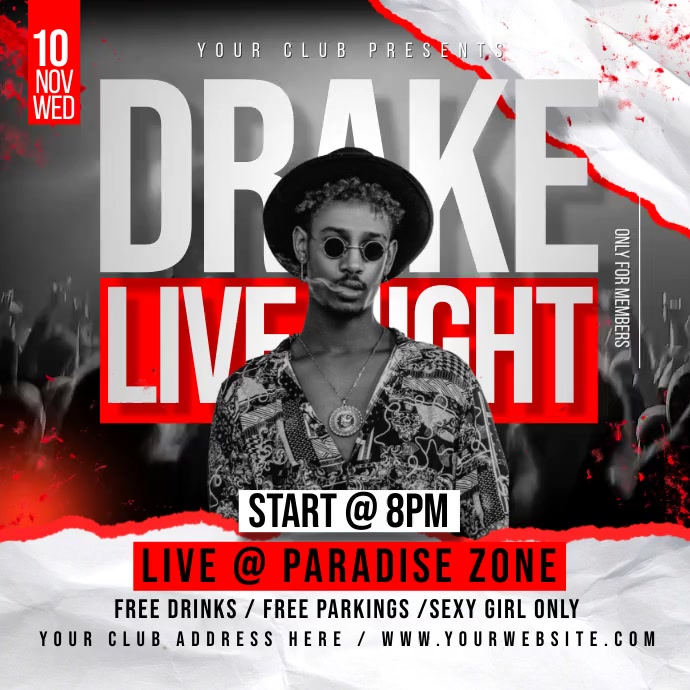 dj night club bar party flyer Template | PosterMyWall