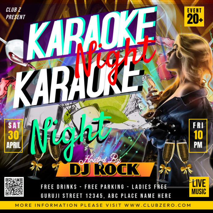 dj night club bar party flyer Template | PosterMyWall