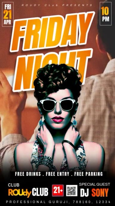 dj night club bar party flyer Template | PosterMyWall