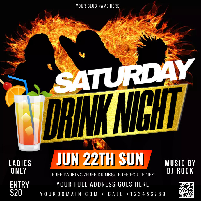 Dj night club bar party flyer Template | PosterMyWall