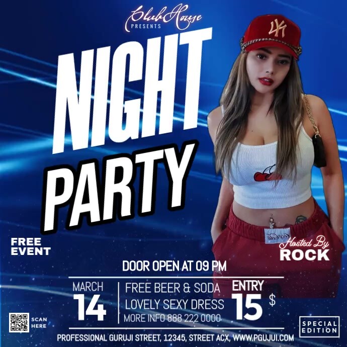 Dj night club bar party flyer Template | PosterMyWall