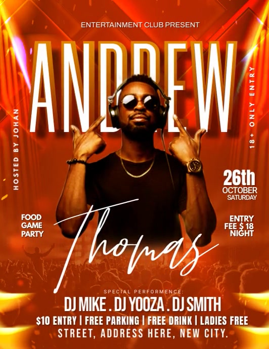 Dj Night Club Party Ad Template | PosterMyWall